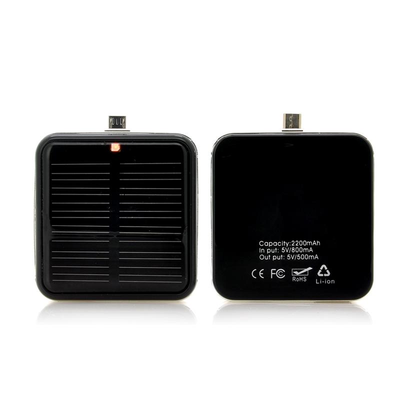 Acumulator portabil solar, power bank 2200 mAh | Baterie externa